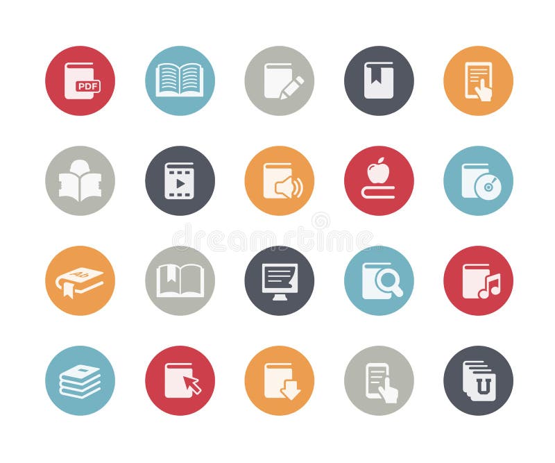 Book Icons // Azure Series stock vector. Illustration of download ...