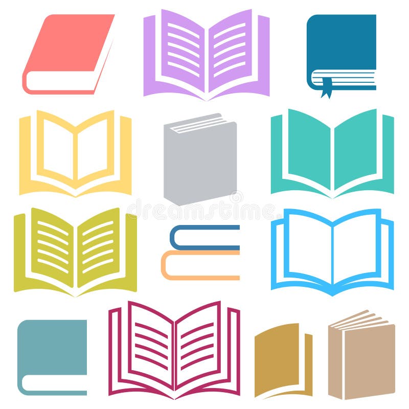 Book icons set stock vector. Illustration of bookshelf - 31583406