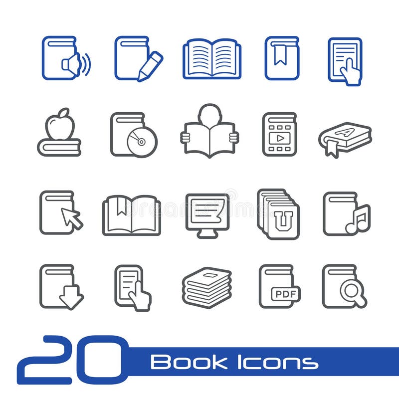 Book Icons // Basics Series Stock Vector - Illustration of digital ...