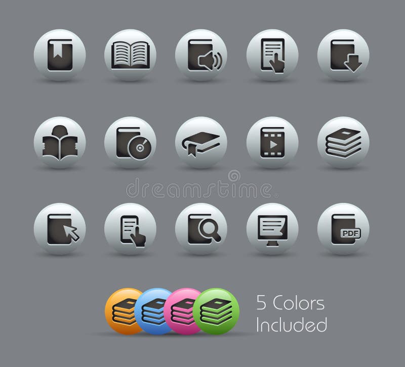Book Icons // Basics Series Stock Vector - Illustration of digital ...
