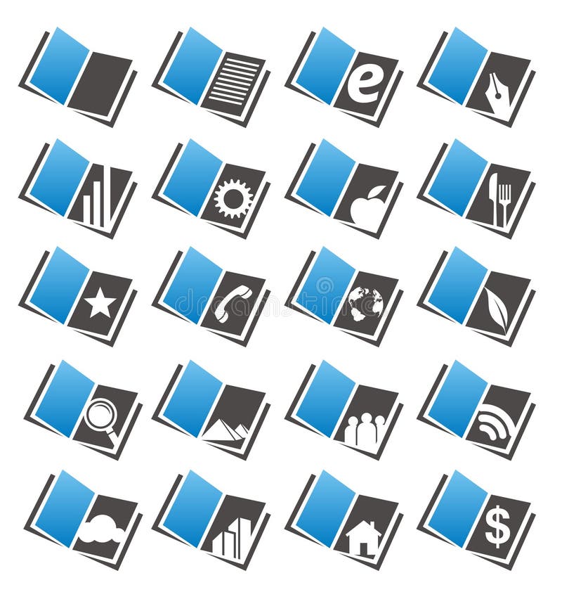 Book icons set stock vector. Illustration of isolated - 27749216