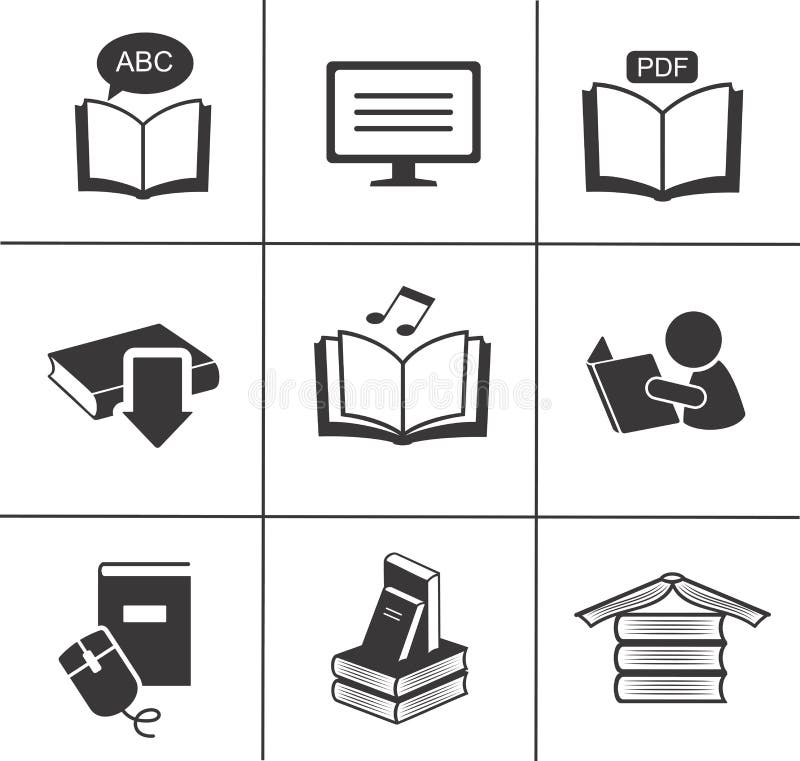 Book icons set. stock vector. Illustration of brochure - 28200228
