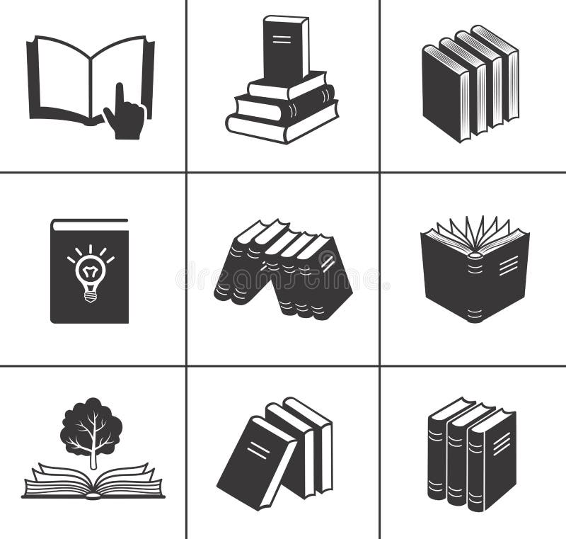 Book icons set. stock vector. Illustration of brochure - 28200228
