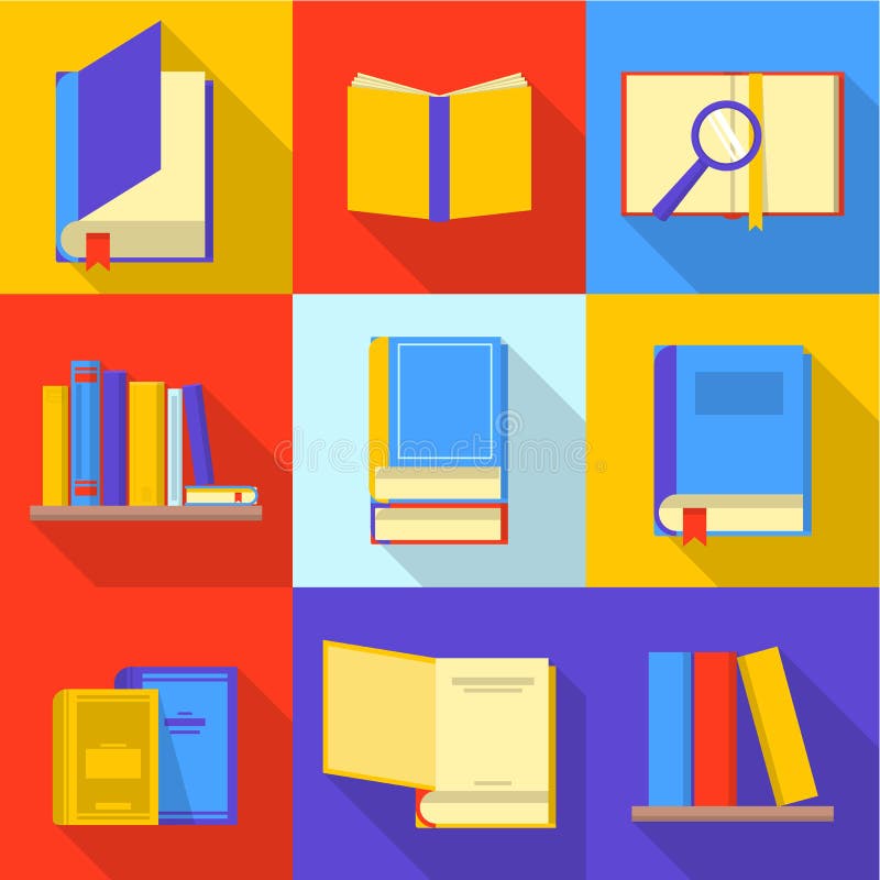 Book Icons Set, Isometric 3d Style Stock Vector - Illustration of ...
