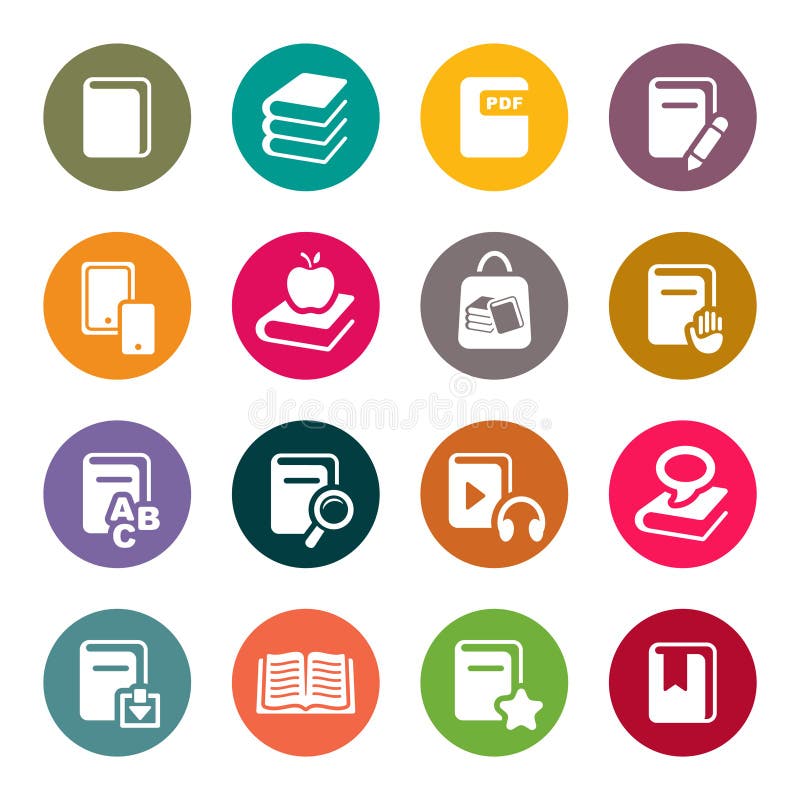 Book Icons Set Illustration Stock Illustration - Illustration of ...
