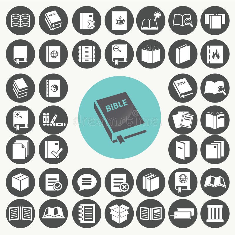 Book icons set. stock illustration. Illustration of opening - 44436283