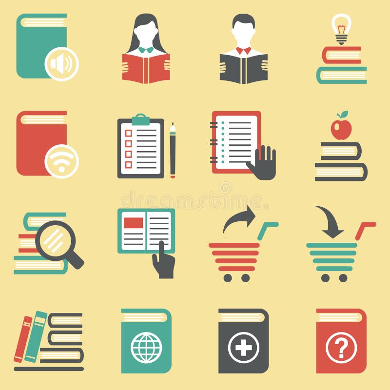 Book icons set. stock vector. Illustration of brochure - 28200228