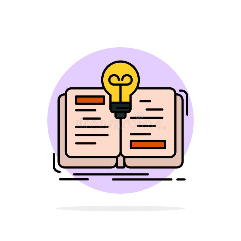 Book, Idea, Novel, Story Abstract Circle Background Flat Color Icon ...