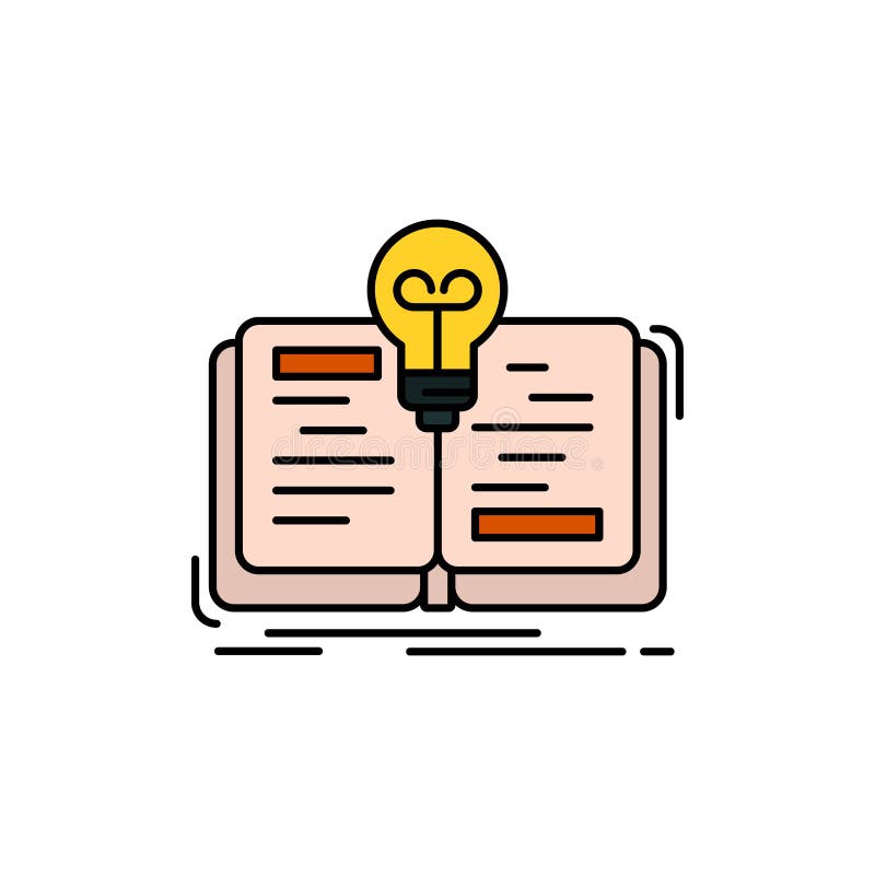 Book, Idea, Novel, Story Flat Color Icon. Vector Icon Banner Template ...