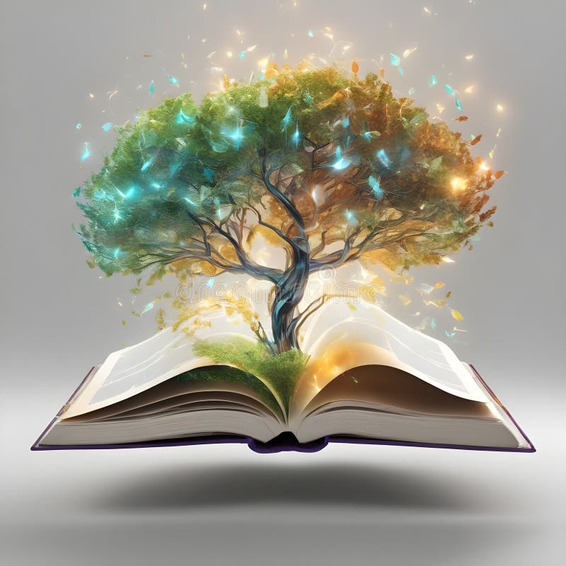 Book of Imagination: the Tree of Wisdom Stock Illustration - Illustration of world, evolving ...