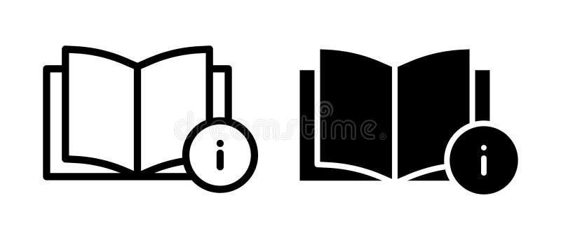 Book with Information Icon Vector Set. Instructions, Info Center ...