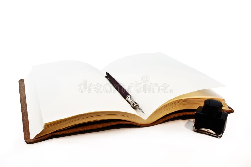 Book ink and pen stock image. Image of notepad, antique - 23884211