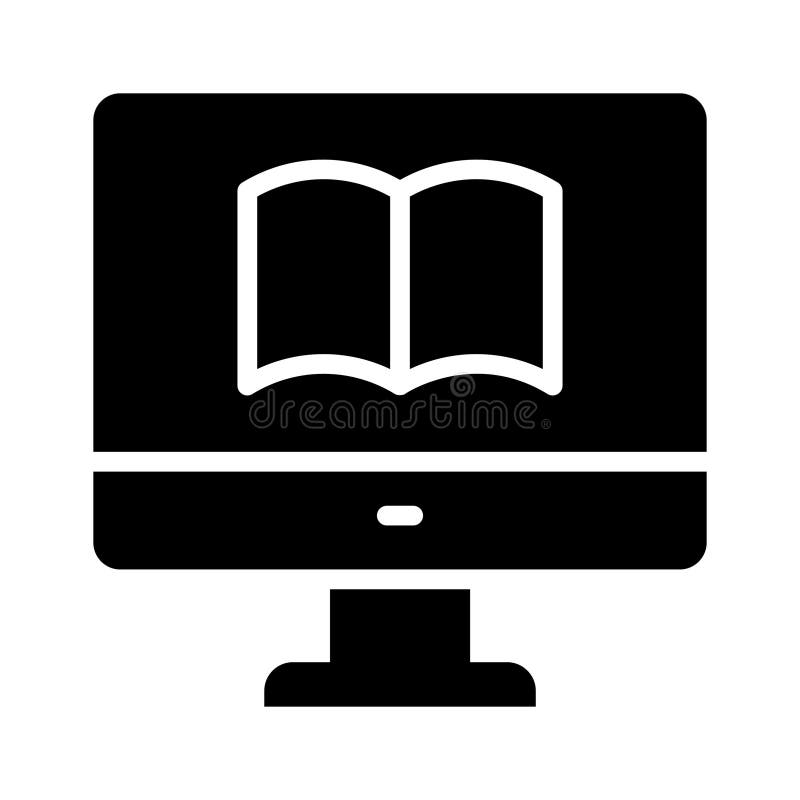Book Inside Computer Showing Concept Icon of Online Learning, Online ...