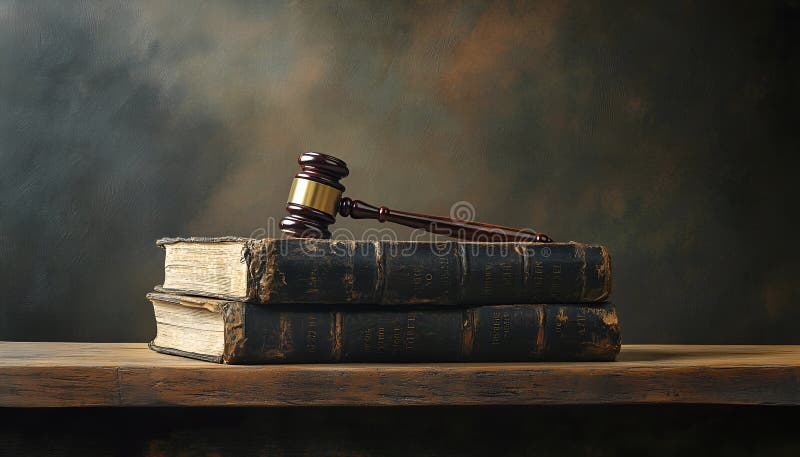Book and Judge Gavel on Wooden Table Stock Image - Image of reading ...