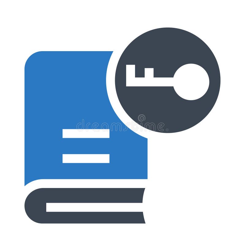 Book Key Glyphs Double Color Icon Stock Illustration - Illustration of ...