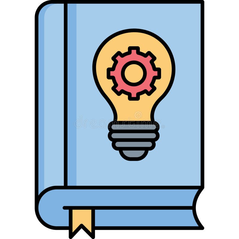 Book of Knowledge Outline with Colours Fill Vector Icon that Can Easily ...