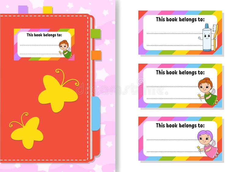 Kids Book Name Card Stock Illustrations – 294 Kids Book Name Card Stock ...
