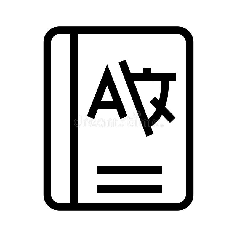 Book language line icon stock illustration. Illustration of pack ...