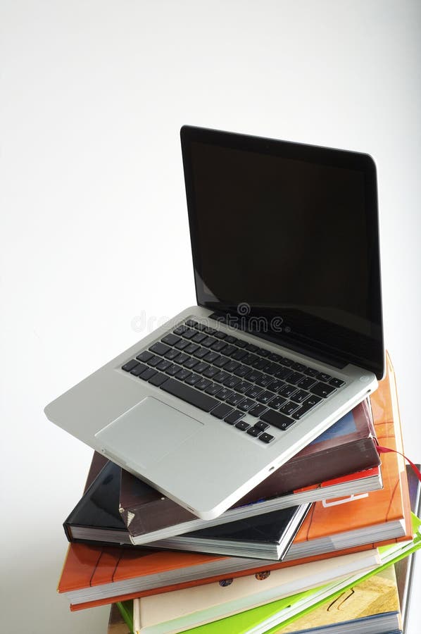Book and laptop stock image. Image of modern, literature - 12723287