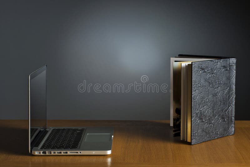 Book and laptop stock image. Image of literature, copy - 12723313