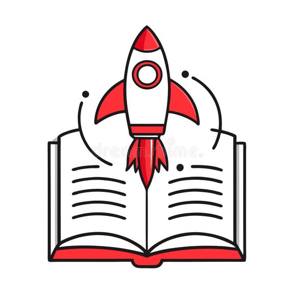 Book Launch: Rocket Lifting Off from Open Book Symbolizing Learning and ...