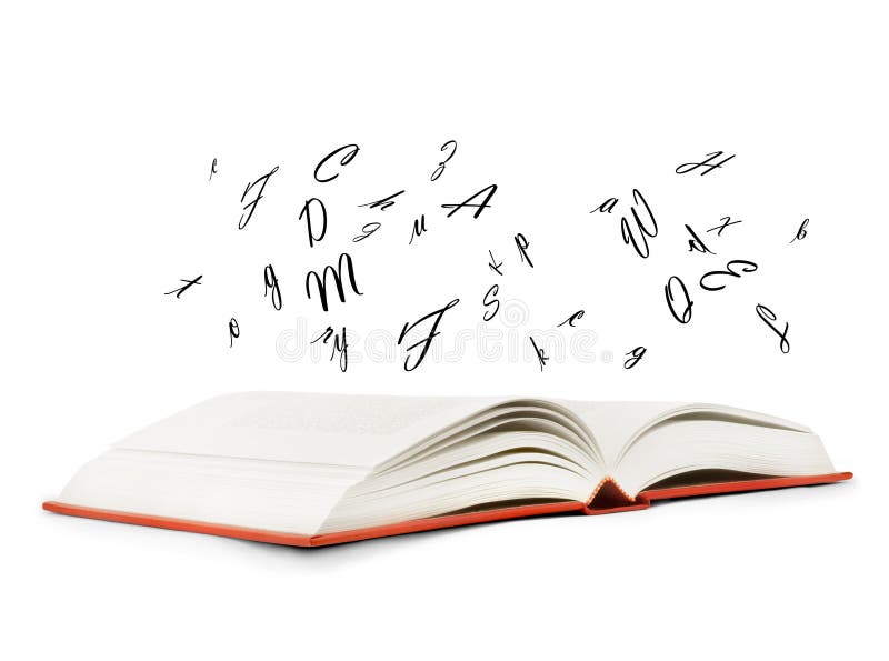 Book with Letters Flying Out of it Stock Photo - Image of open, magic ...