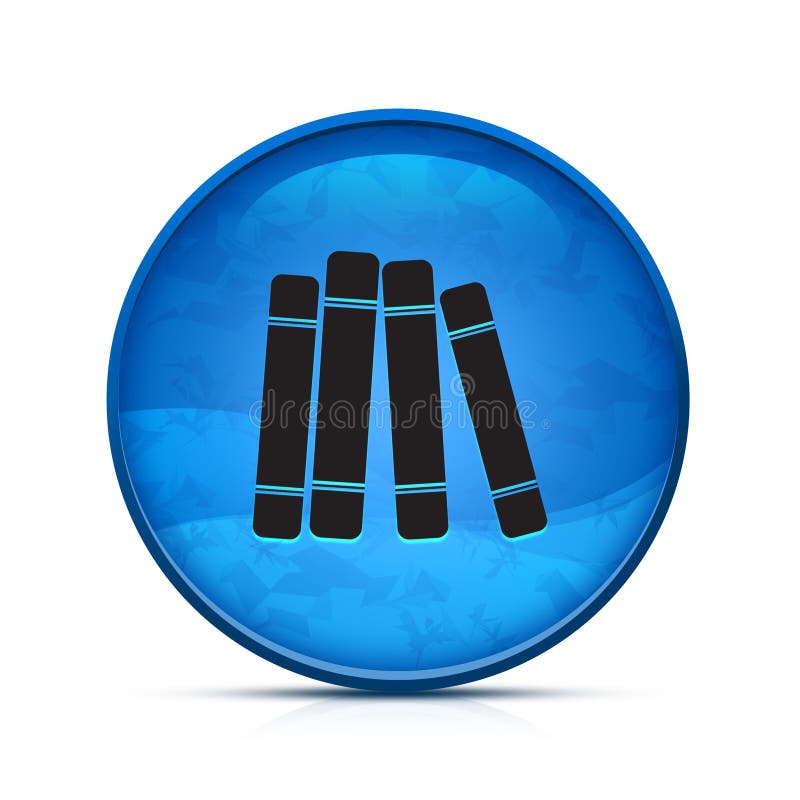 Book Library Icon on Classy Splash Blue Round Button Illustration Stock ...