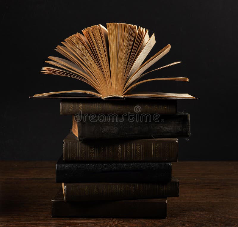 Book in Library with Open Textbook,education Learning Concept Stock ...