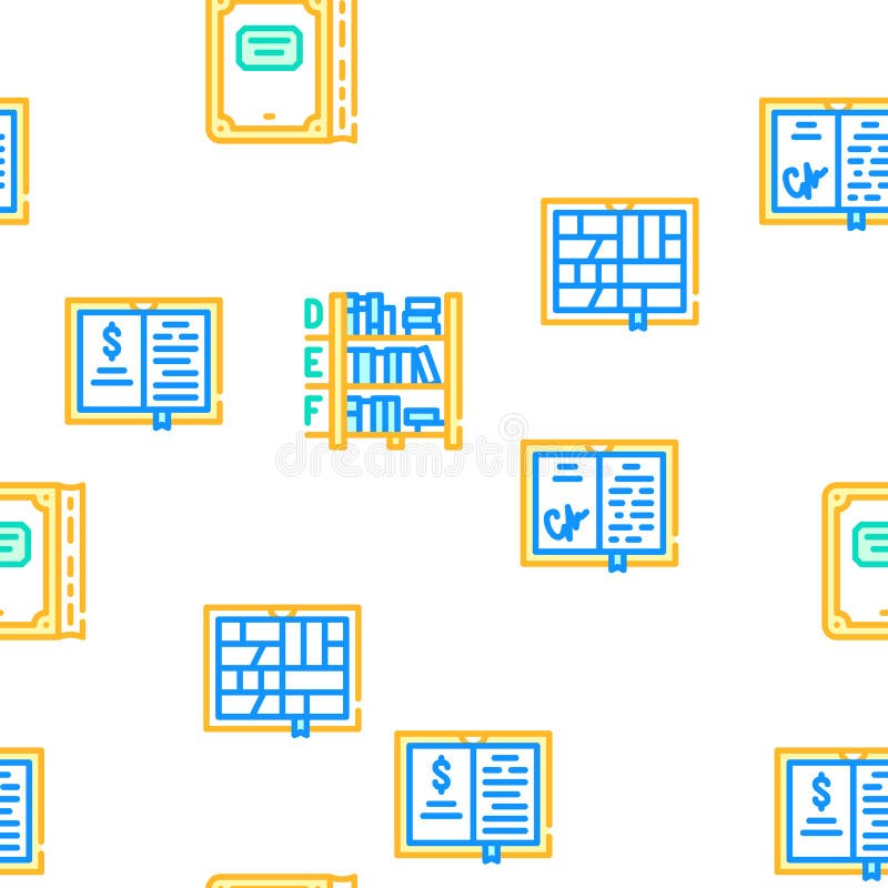 Book Library Shop Vector Seamless Pattern Stock Vector - Illustration ...