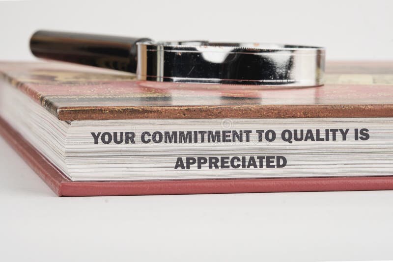 A Book Lies Open with a Message Expressing Appreciation for Quality ...