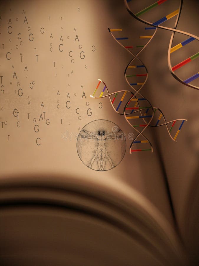 Genetics and DNA the Book of Life Stock Illustration - Illustration of ...