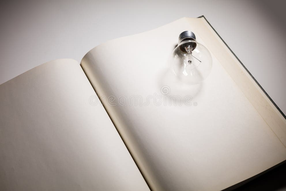 Book and light bulb stock photo. Image of lamp, education - 93712478