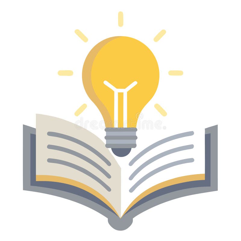 Book with Light Bulb Icon Symbolizing Ideas, Knowledge, Innovation and ...