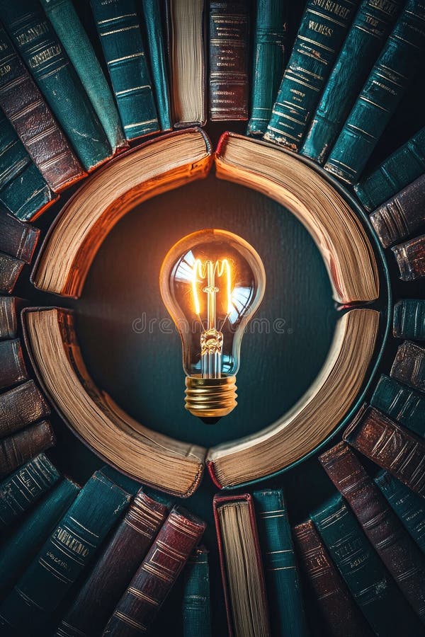 Book Light Bulb. Selective Focus Stock Photo - Image of study ...