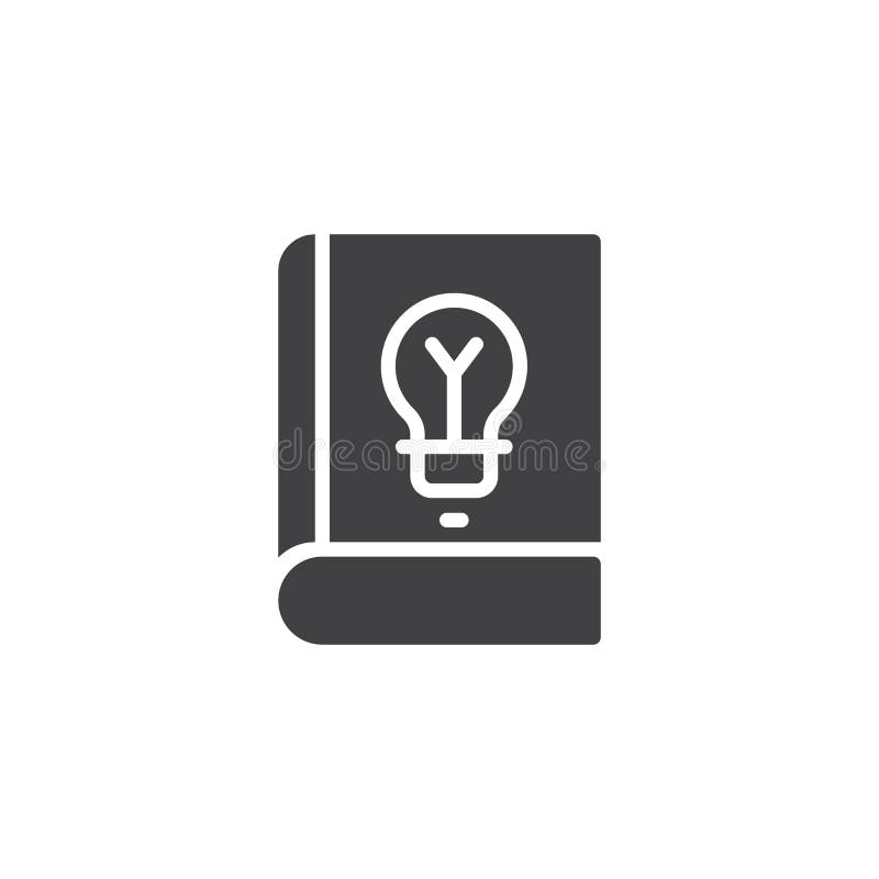Book with Light Bulb Filled Outline Icon Stock Vector - Illustration of ...