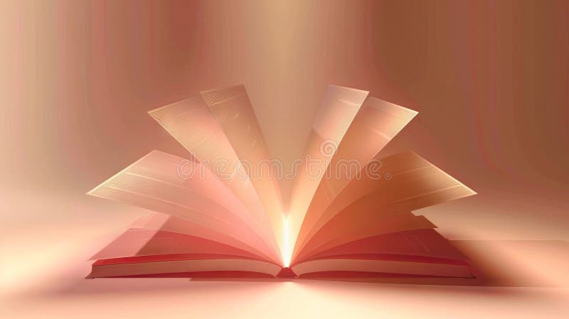 A Book with Light Shining through it Stock Image - Image of generated ...