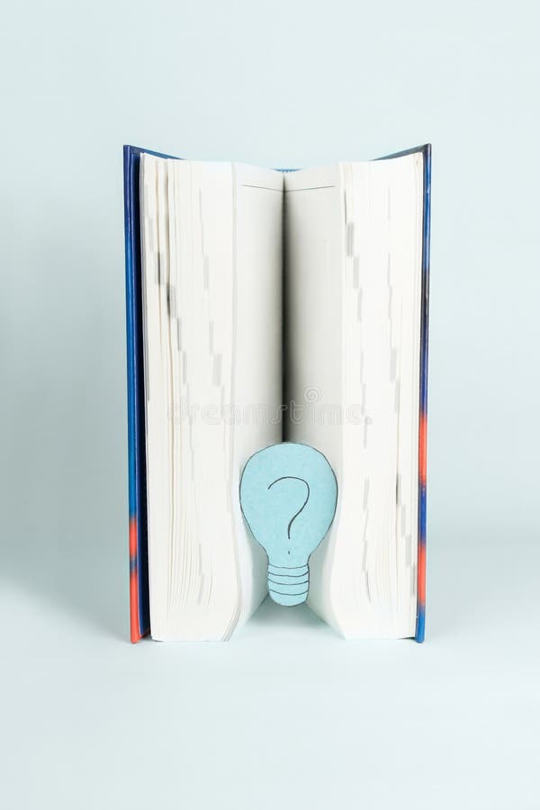 Book with a Lightbulbshaped Question Mark Idea and Knowledge Concept ...