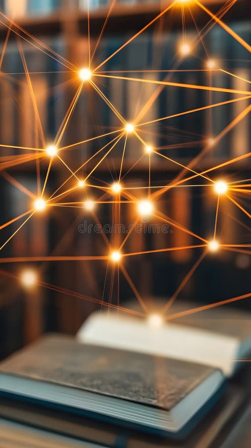 A Book with Lines that are Connected Stock Illustration - Illustration ...