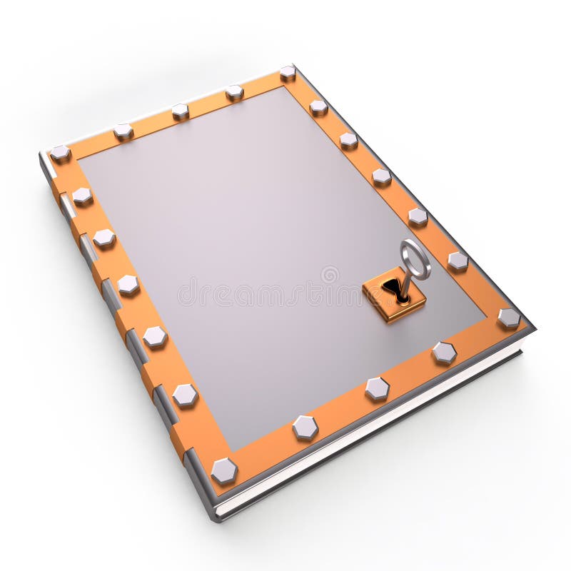 Book and lock, 3D stock illustration. Illustration of education - 44438585