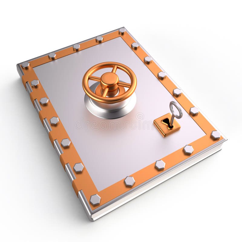 Book and lock, 3D stock illustration. Illustration of security - 44472477