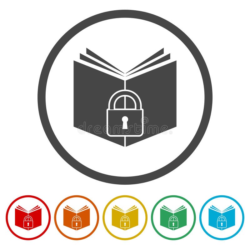 Book with Lock Icons Set - Illustration Vektor Abbildung - Illustration ...