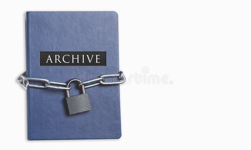The Book is Locked Under Lock and Key on a White Background. Secret ...
