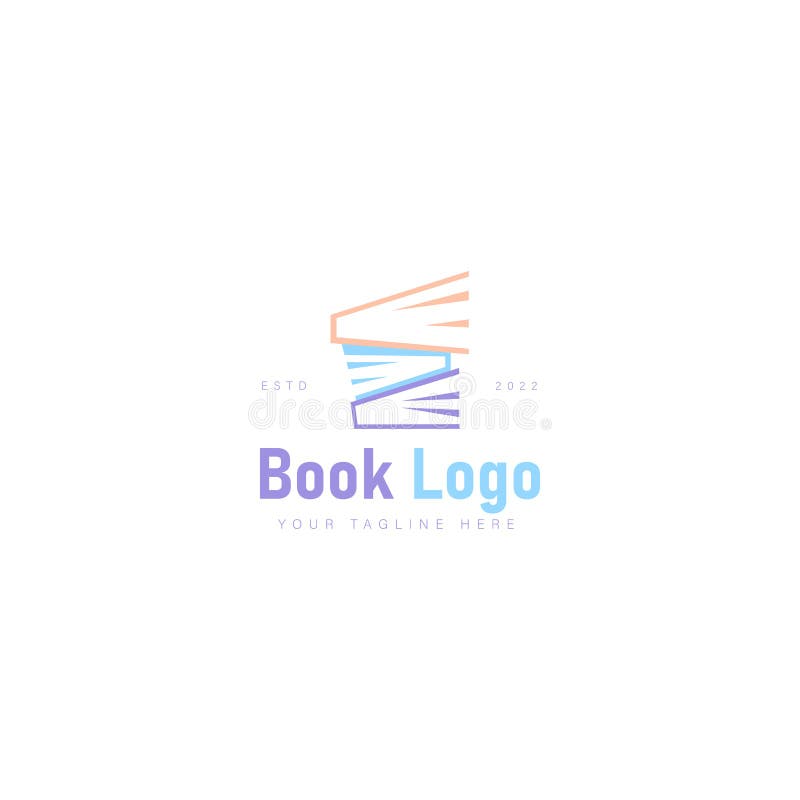 Book Store Logo Design with Gradient Stock Vector - Illustration of ...
