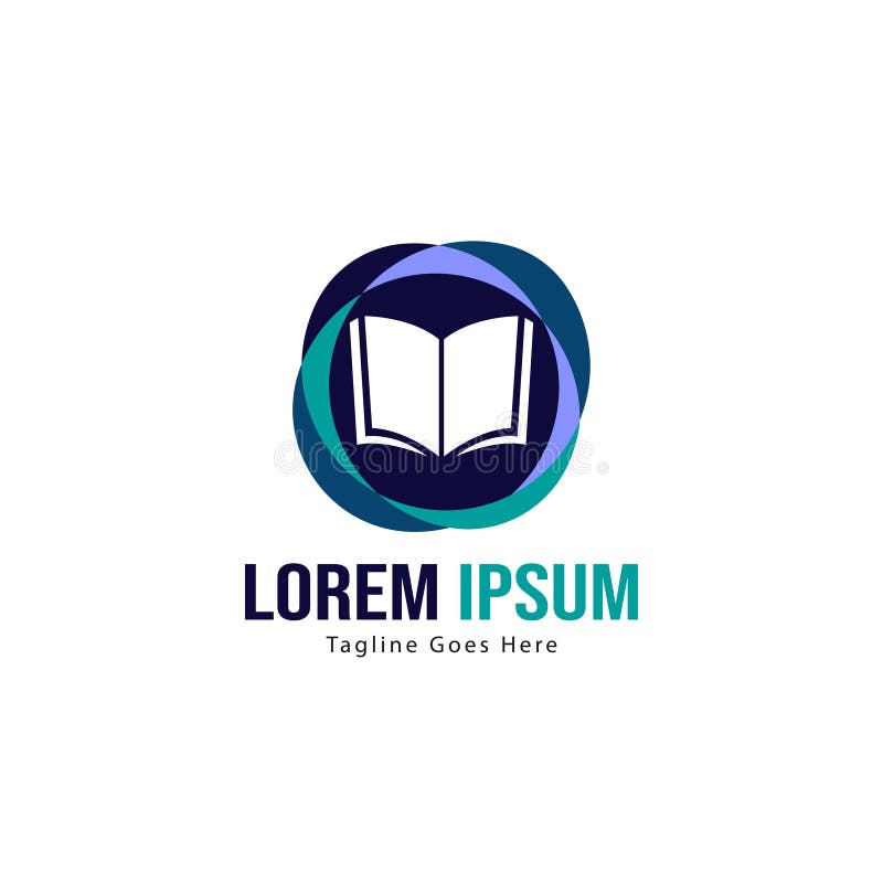 Book Logo Template Design. Minimalist Book Logo with Modern Frame Stock ...