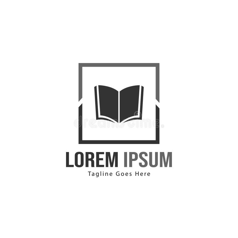 Book Logo Template Design. Minimalist Book Logo with Modern Frame Stock ...
