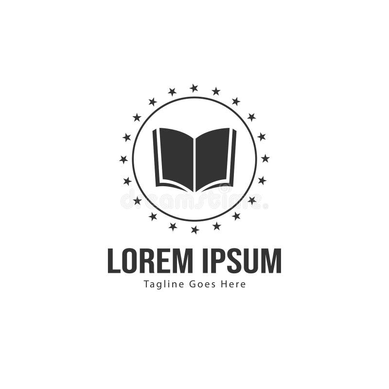 Book Logo Template Design. Minimalist Book Logo with Modern Frame Stock ...