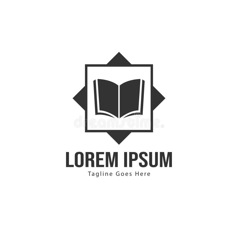 Book Logo Template Design. Minimalist Book Logo with Modern Frame Stock ...