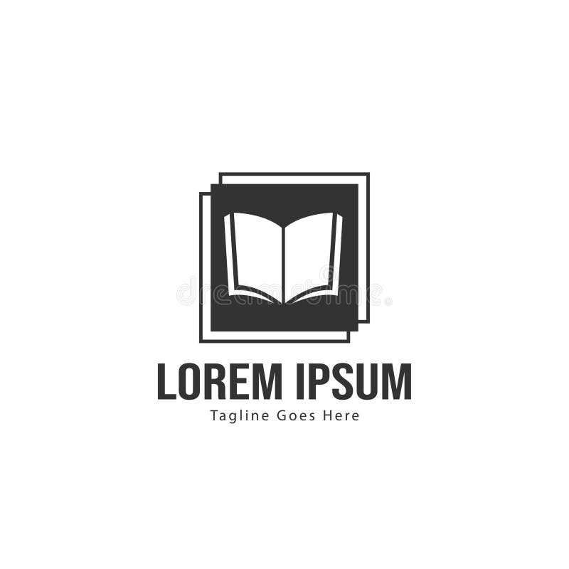 Book Logo Template Design. Minimalist Book Logo with Modern Frame Stock ...