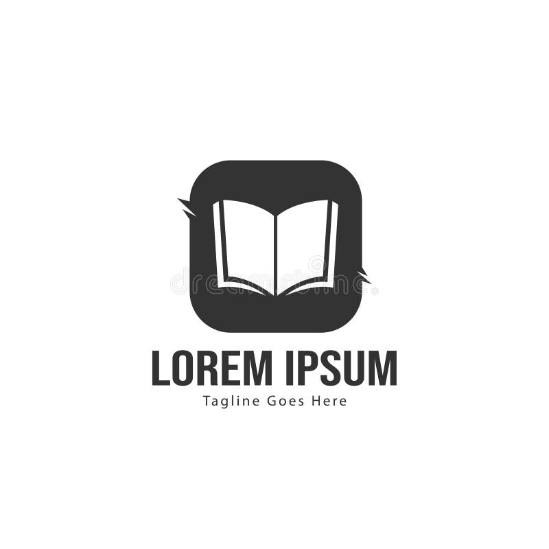 Book Logo Template Design. Minimalist Book Logo with Modern Frame Stock ...