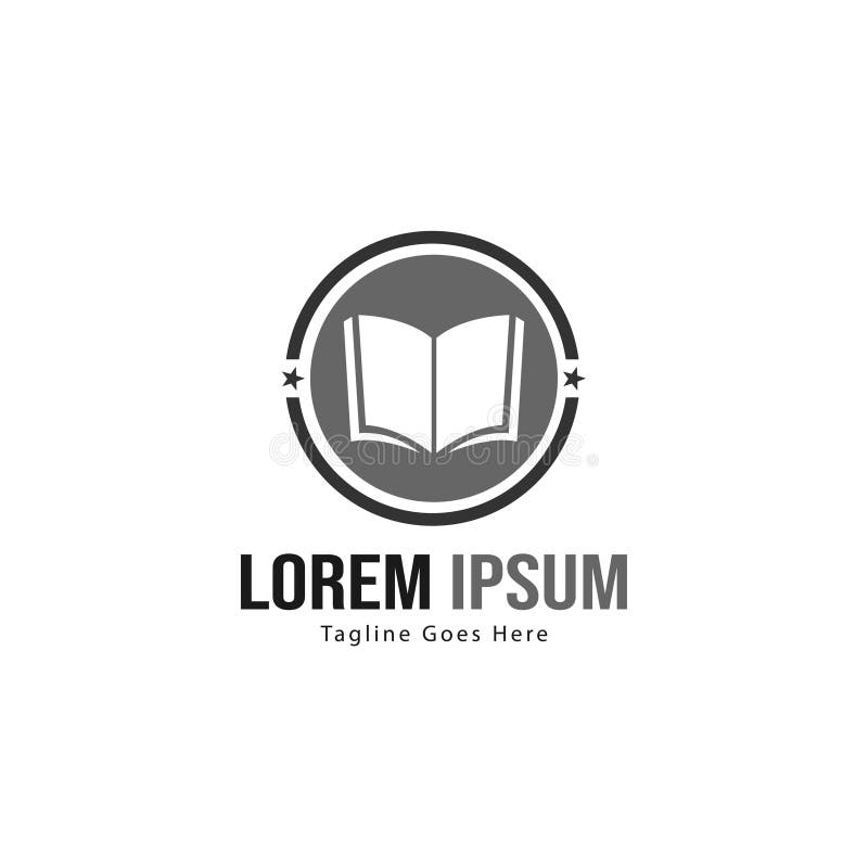 Book Logo Template Design. Minimalist Book Logo with Modern Frame Stock ...